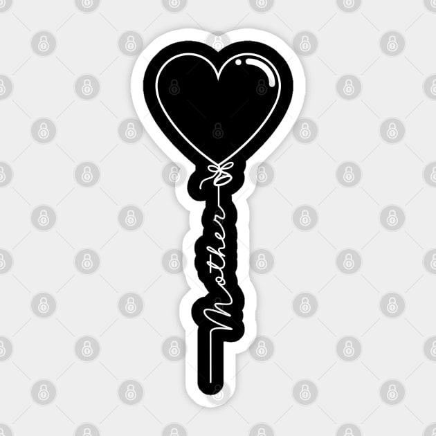 Mothers Day Heart Balloon Mother White Mothers Day Sticker